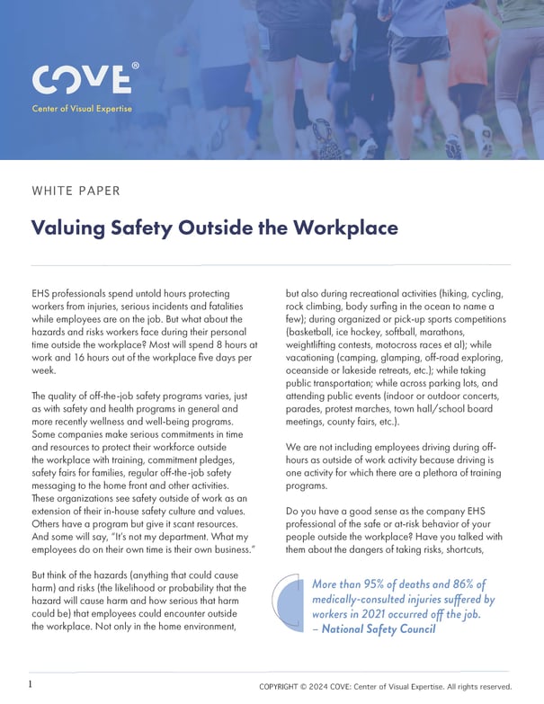White Paper - Valuing Safety Outside the Workplace